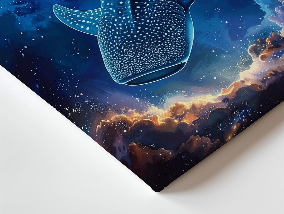 Cosmic Whale Shark & Manta Rays Canvassurreal Underwater Universe Art ...
