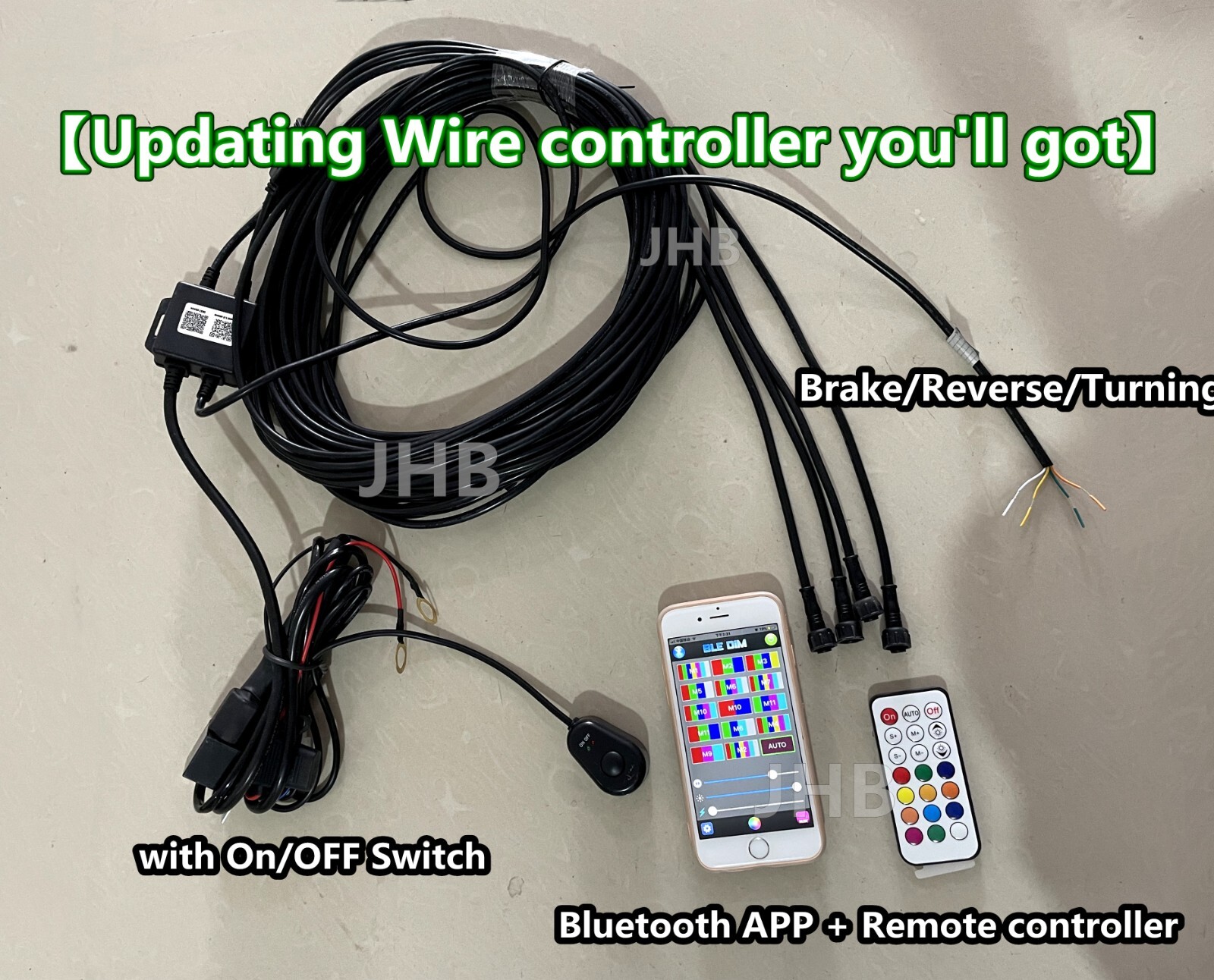 4x 4FT 48" SET Remote+Bluetooth IP68 Dream Color CHASING Flow LED ...