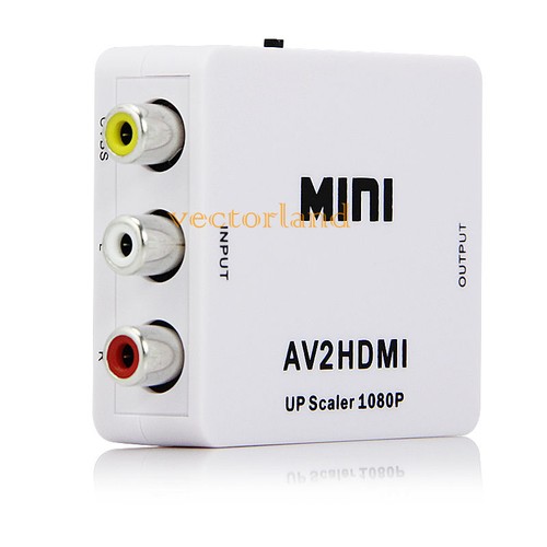 Mini Composite AV to HDMI Converter Video 720p 1080p Adapter UP Scaler ...