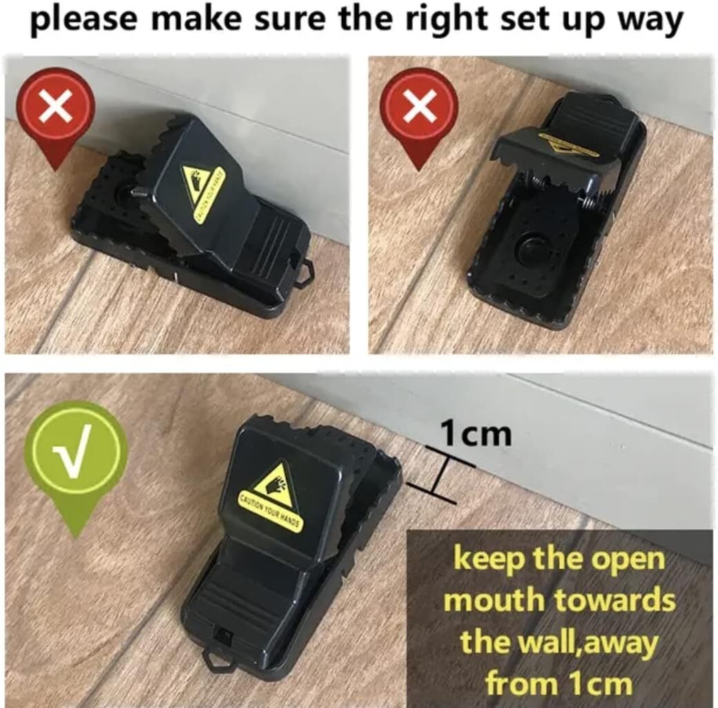 2/4/6 Large Rat Catching Metal Traps Heavy Duty Snap Mouse Trap Pest ...