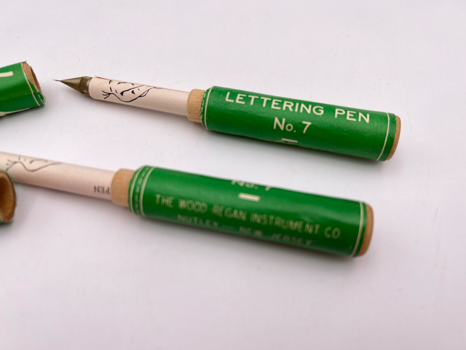 SET OF 2 - Vintage Wrico Lettering Pen 7 Cartographer Engineer Wooden ...