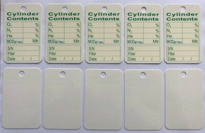 Nitrox / Trimix / O2 Scuba Diving Tank Contents Tag Label X 15 | eBay
