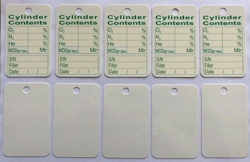 Nitrox / Trimix / O2 Scuba Diving Tank Contents Tag Label X 15 | eBay