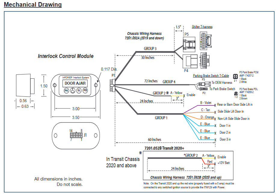INPOWER ITM129-T20 PLATFORM LIFT INTERLOCK FORD TRANSIT 2015+ DOOR AJAR ...