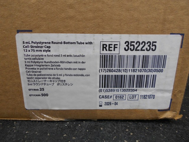 Corning Falcon 5ml Round Bottom Polystyrene Tube W Cell Strainer Snap ...