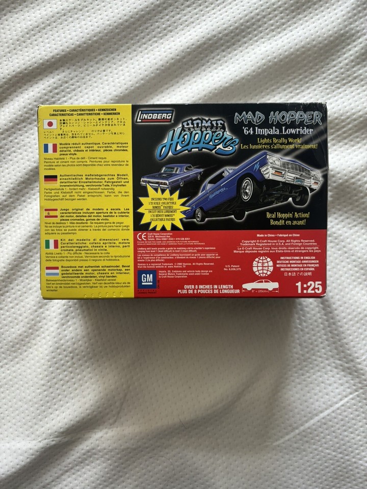 Vintage Lindberg 1:25 Homie Hoppers 1964 Impala LOWRIDER Model Kit (Mad ...