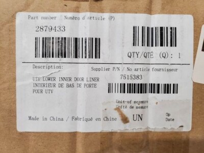 GENUINE OEM PART NEW POLARIS UTV LOWER INNER DOOR LINER 2879433 NOS QTY ...