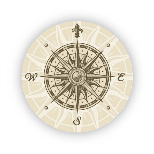 Pack of 24 Vintage Nautical Compass Rose paper labels, Adhesive ...