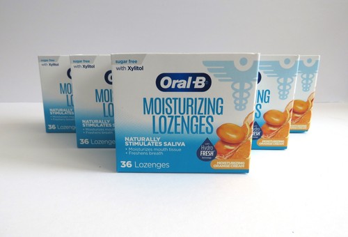 5 pack - Oral-B Moisturizing Lozenges Sugar Free Xylitol Orange Cream ...