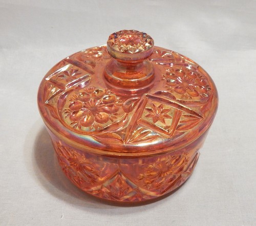 Imperial Glass Marigold Carnival Glass Covered Box | eBay