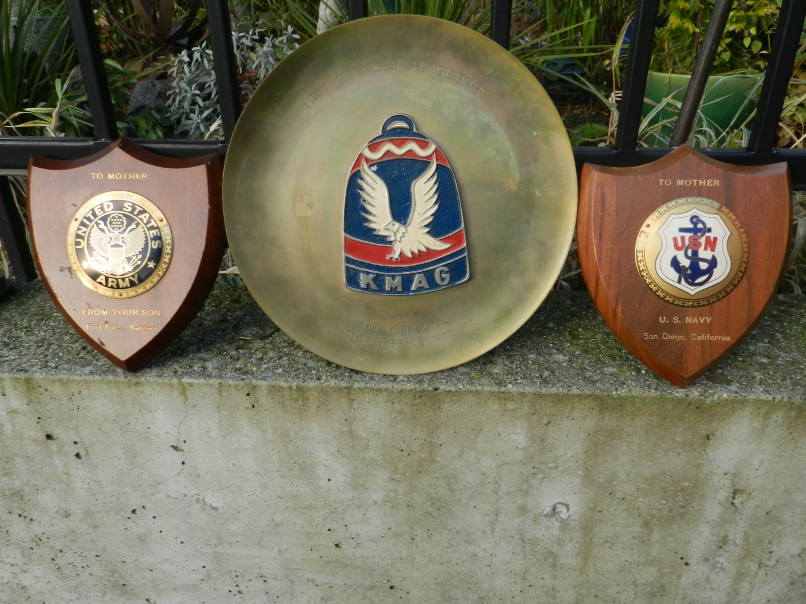 LOT,3U.S.Army Korea MIL.Advisory Group KMAG,BRASS PLAQUE + 2,"TO MOTHER ...