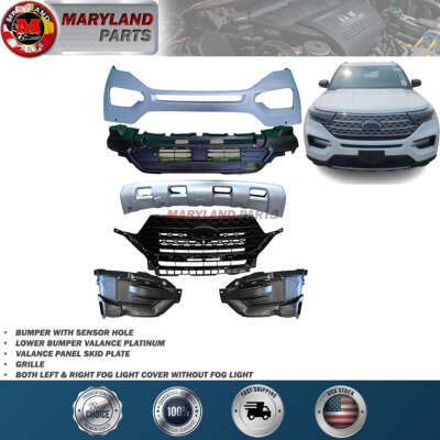 For 2020-2022 Ford Explorer Bumper kit with Grille and Fog Light Covers ...
