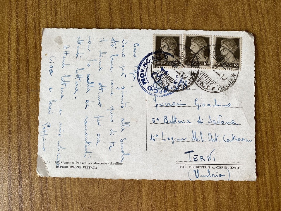 Postcard Avellino Via Littorio Travelled BC | eBay