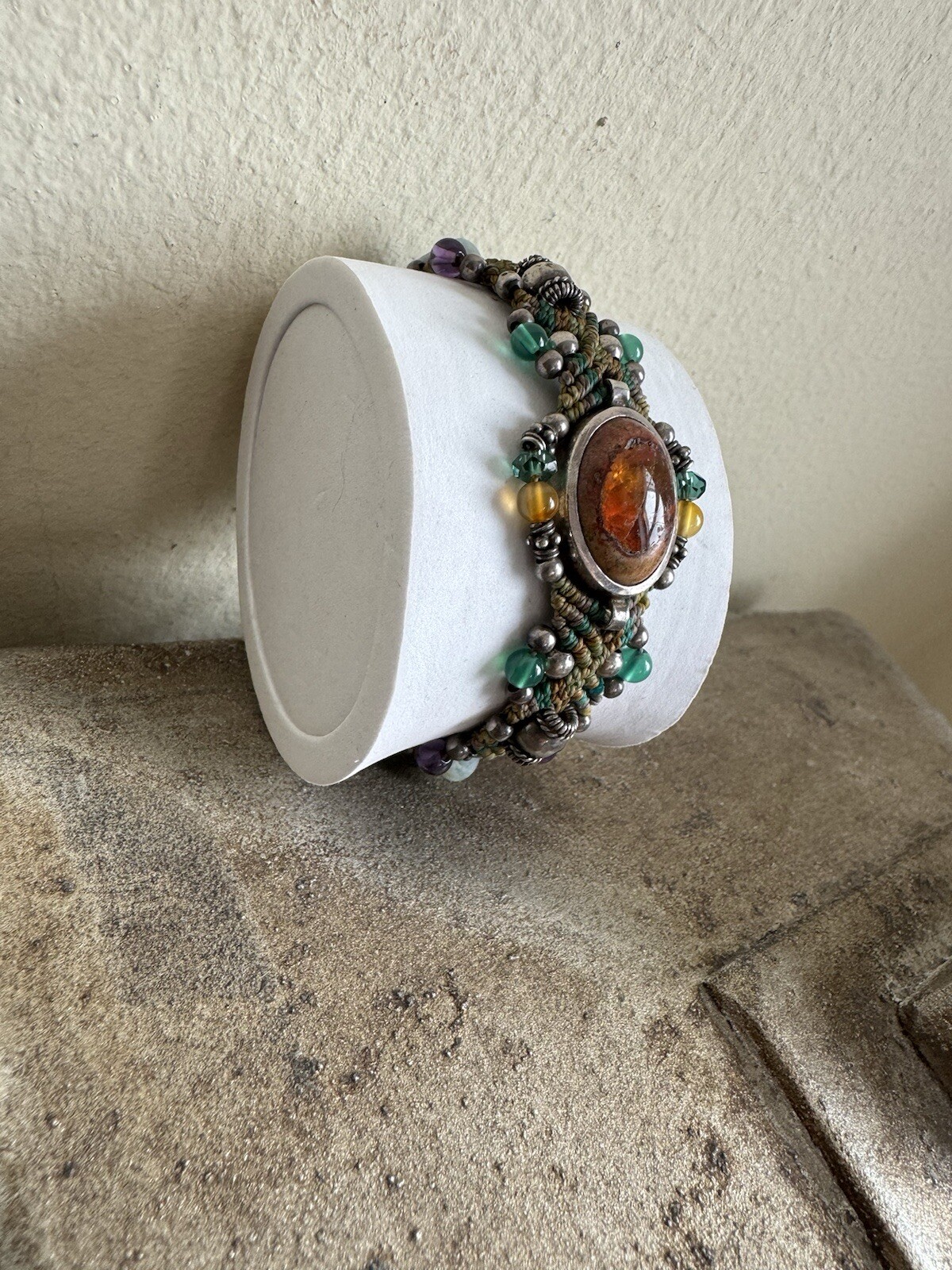 ISHA ELAFI MEXICAN OPAL NOMADIC MACRAME KNOTWORK HAND… - Gem