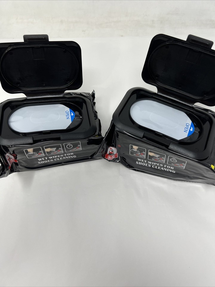 (2 Packs 60 Pcs) Shoe Sneaker Wipes Cleaner Quick Disposable Travel ...