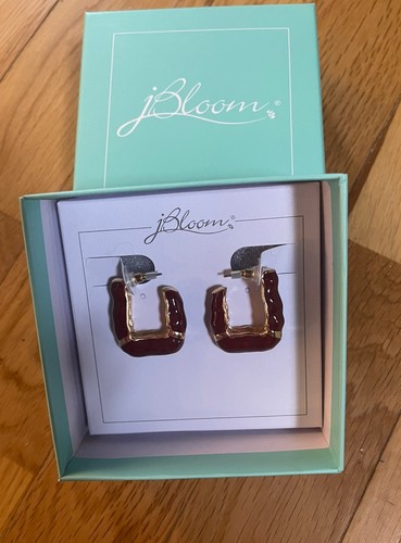 JBloom Design Trendy Fashion Jewelry Gold Burgundy Acrylic Drop Dangle ...