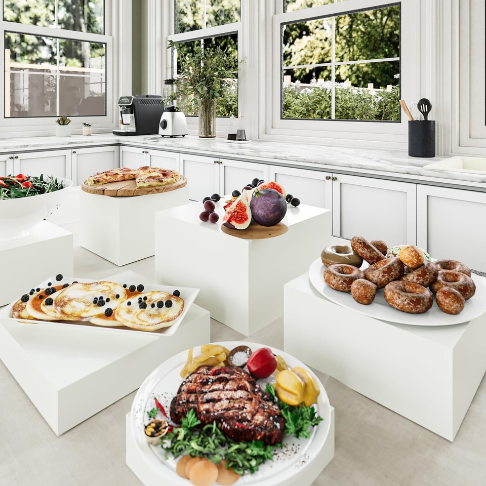 Buffet Risers, Food Risers for Buffet Table, Display Stand Shelf for ...