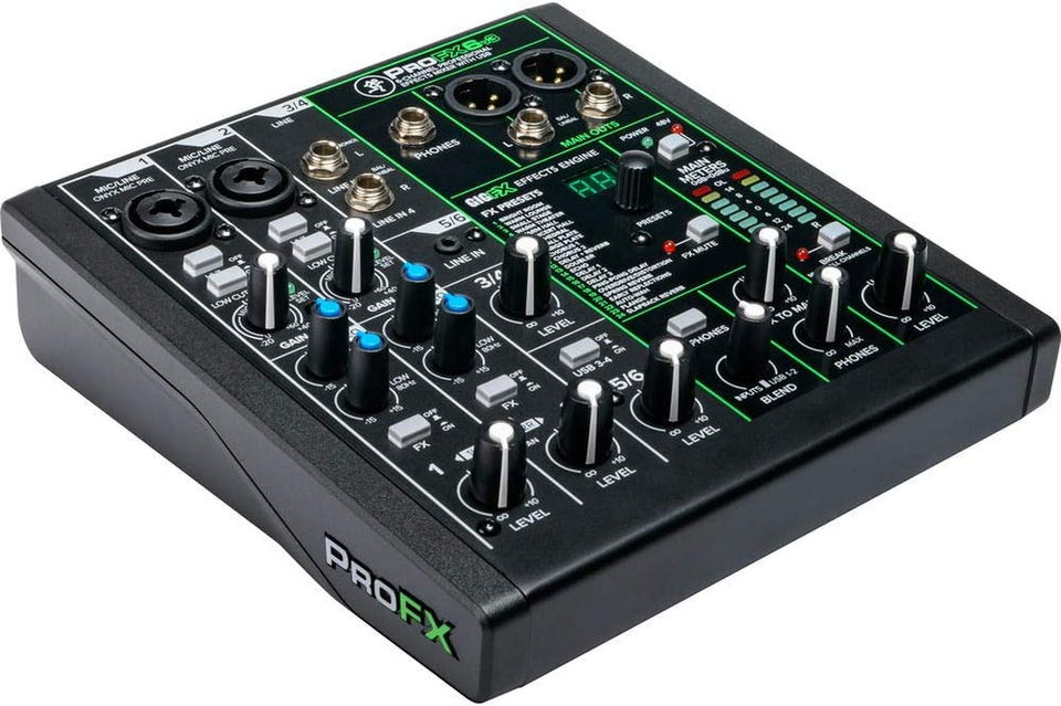 Profx6V3 6-Channel Sound Reinforcement Mixer with Built-In FX, Gator ...