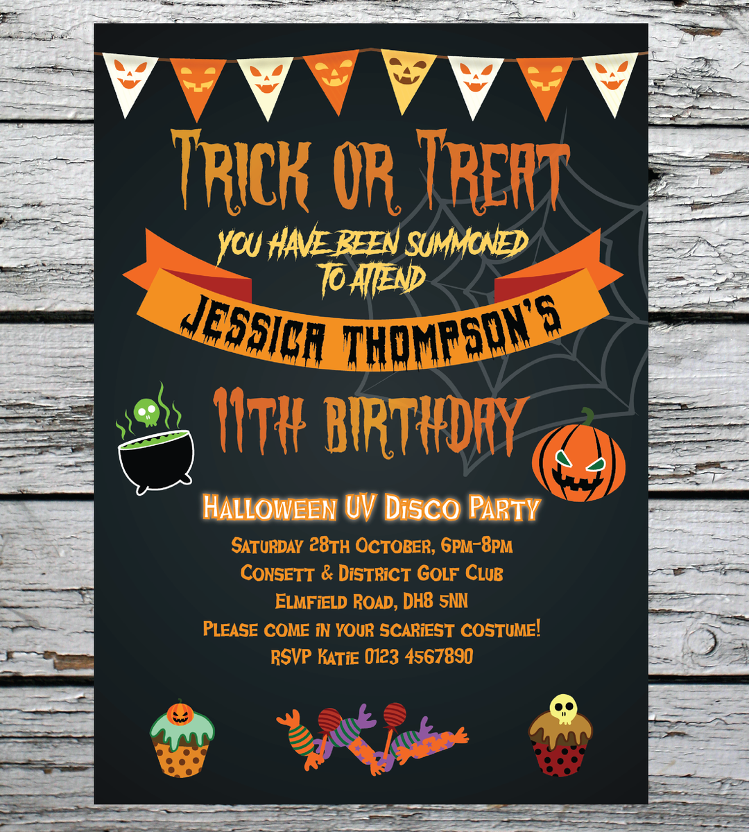 Halloween Birthday Party Invitation Ideas