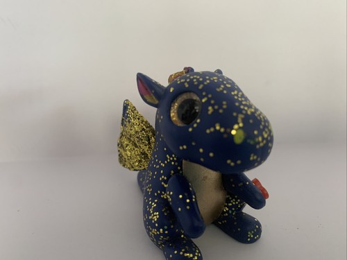 2019 TY Mini-Boo's Saffire Blue & Gold Glitter Dragon 2" Figure Series ...