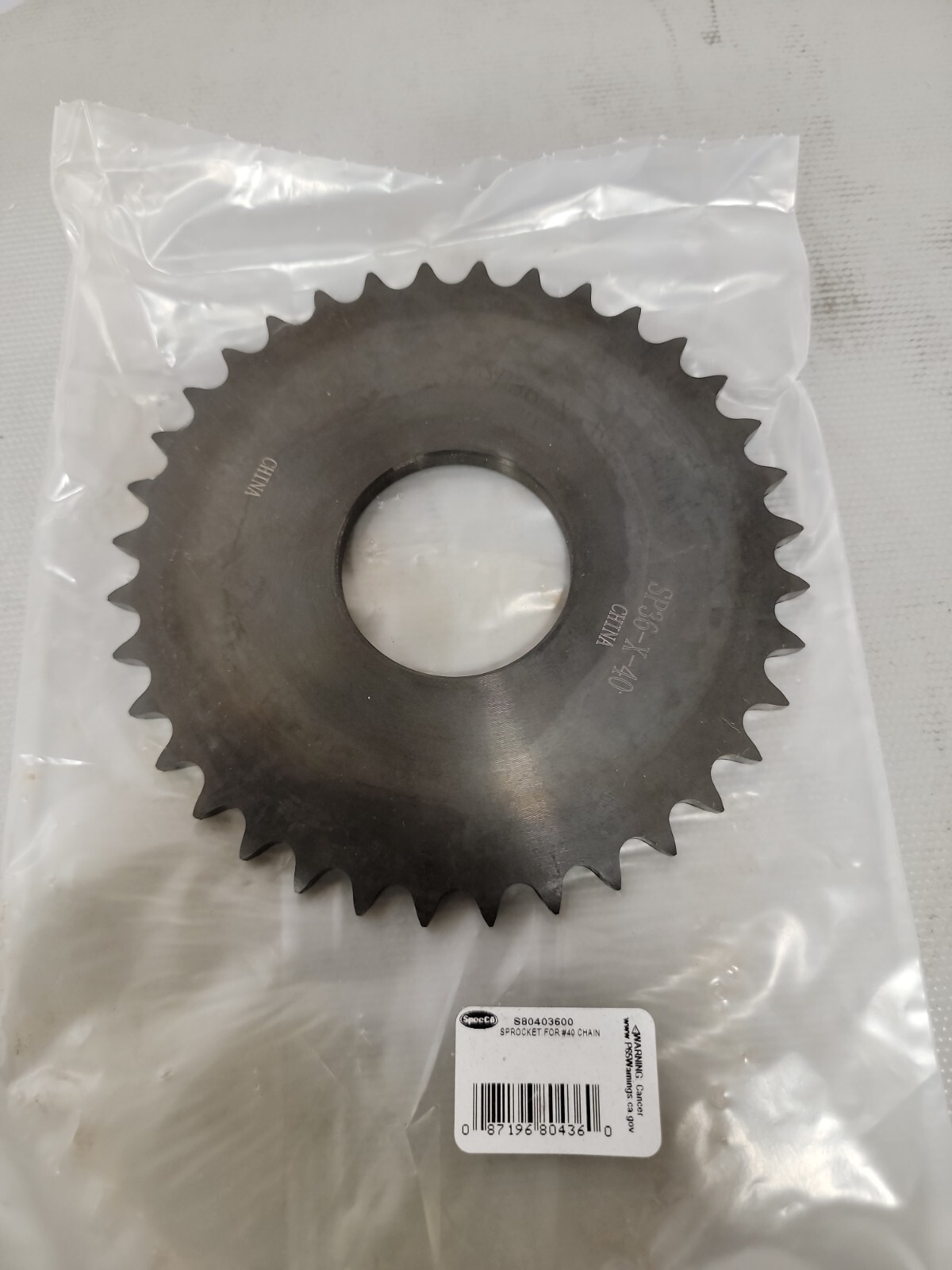 SpeeCo S80403600 36 Tooth Sprocket for #40 Chain with 1/2" Pitch -W4 | eBay