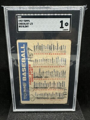 1957 Topps 1/2 Checklist BIG BLONY SGC 1 | eBay