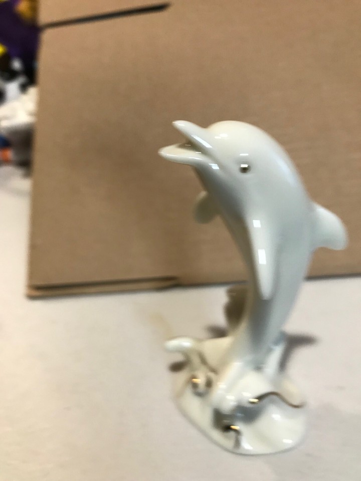 Vintage Lenox Dolphin Figurine 24k Gold Accents 4” tall | eBay