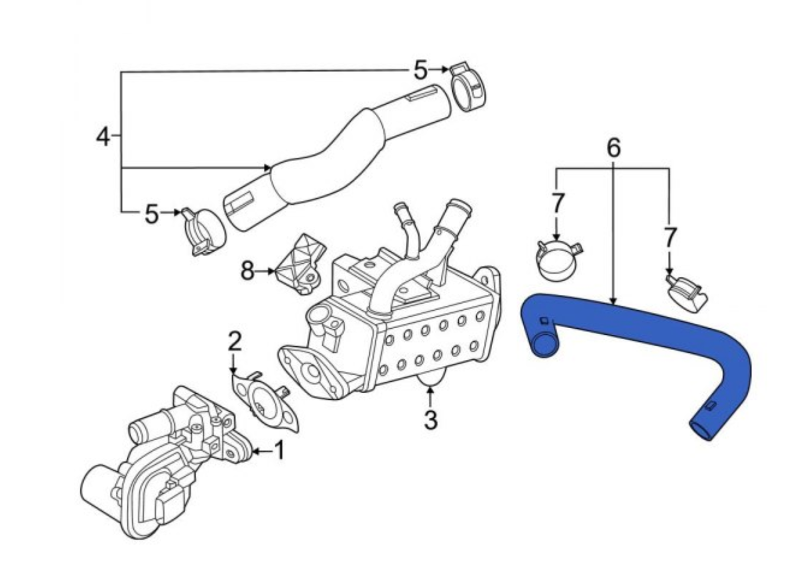 OEM 254L4-AO000 Water Hose Inlet Ems# for Kia Niro 2023~2024 *EV Trim ...