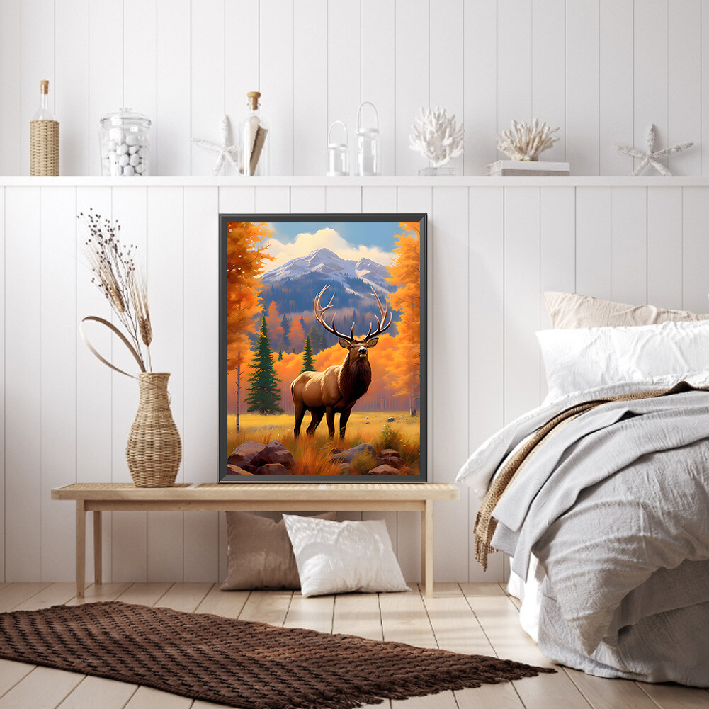 5D DIY Full Round Drill Diamond Painting Deer Kit Home Decor Art Craft ...