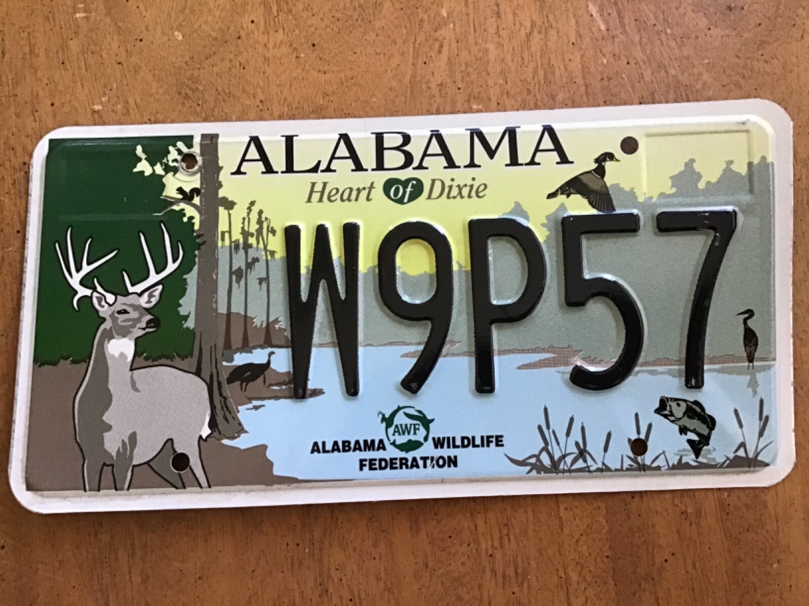 2000 Alabama Wildlife Federation License Plate specialty deer buck fish ...