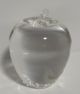 STEUBEN Art Glass Crystal Apple Paperweight Signed Vintage Art/Read | eBay