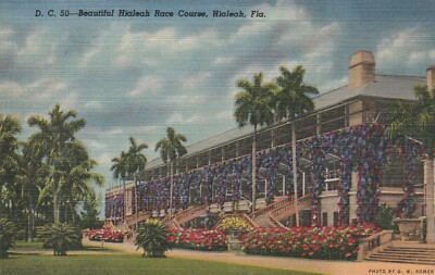 BEAUTIFUL HIALEAH RACE COURSE,HIALEAH,FL.VTG POSTCARD*P80 | eBay