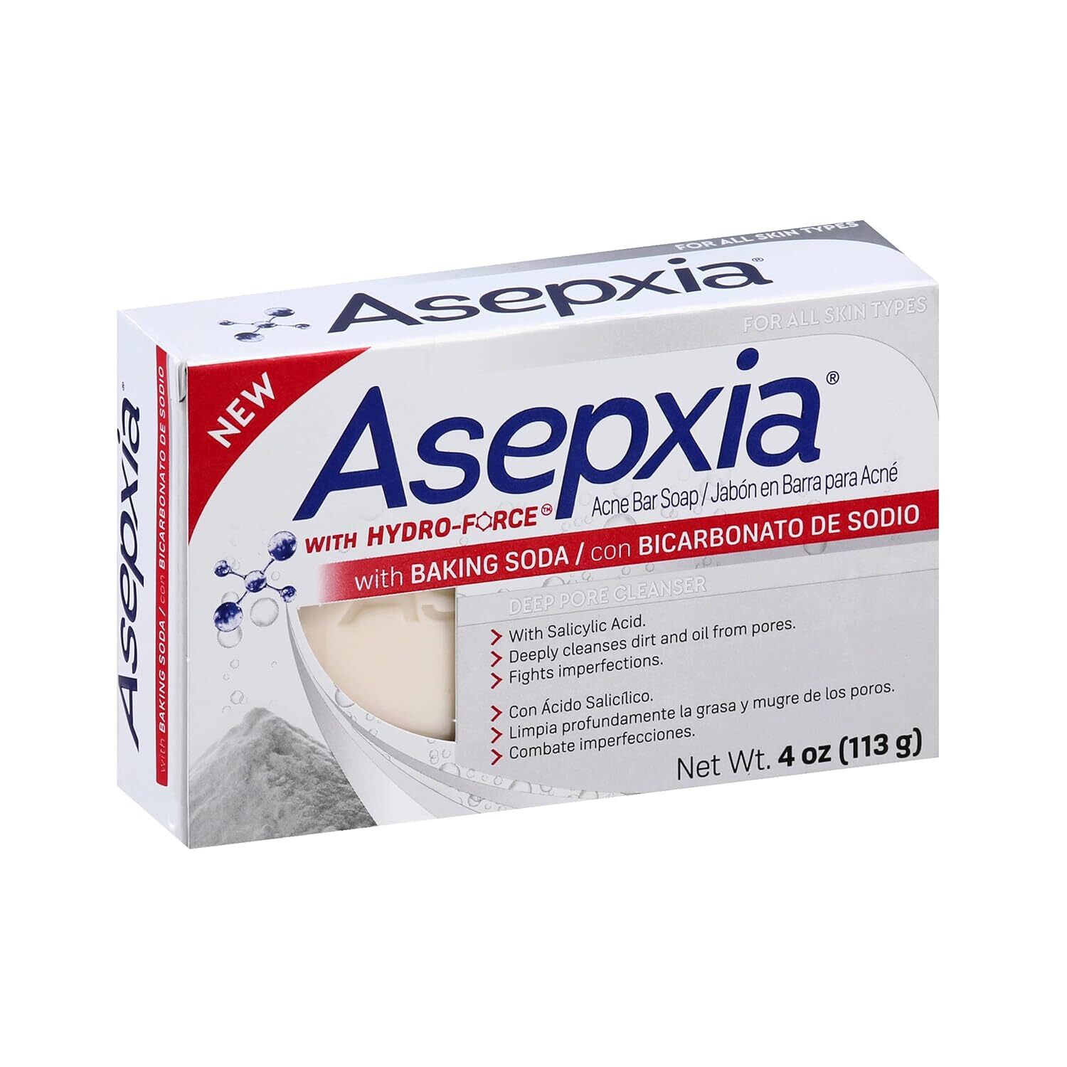 Asepxia w/ Baking Soda Acne Bar Soap Deep Pore Cleanser, 4oz (113g ...