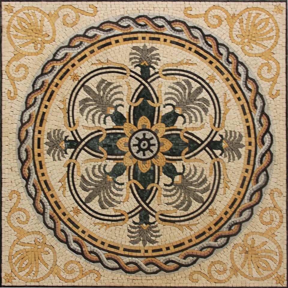 Mosaic Marble Colorful Entangled Ropes And Trees GEOMETRICAL Design ...