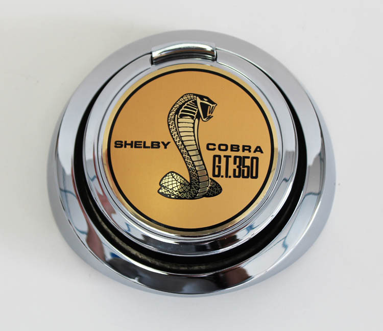 1967-1968 Mustang Shelby Cobra Gas Cap Gold Pop Open Snake GT350 Emblem ...