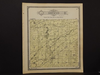 Michigan, Branch County Map, 1915 Township of Sherwood L2#72 | eBay