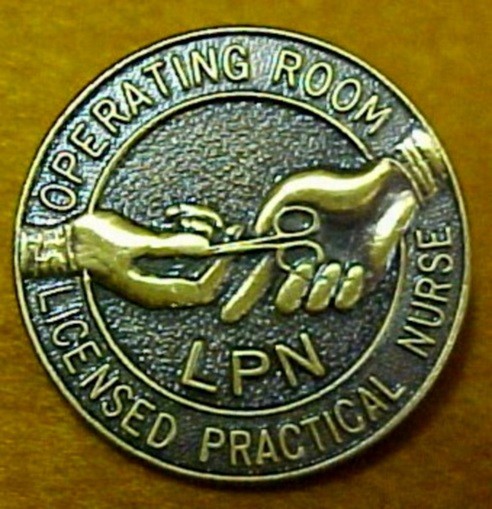 LPN Operating Room Nurse Lapel Pin Medical Emblem Nursing Plated Bronze ...