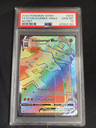 Pokemon Cards: Sword & Shield Rainbow Rare: Stonjourner VMAX 205/202 ...