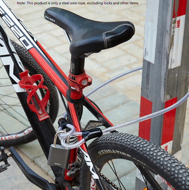 Safety Cable Steel Wire Rope 120cm Outdoor Bike Lock Guard Security ...