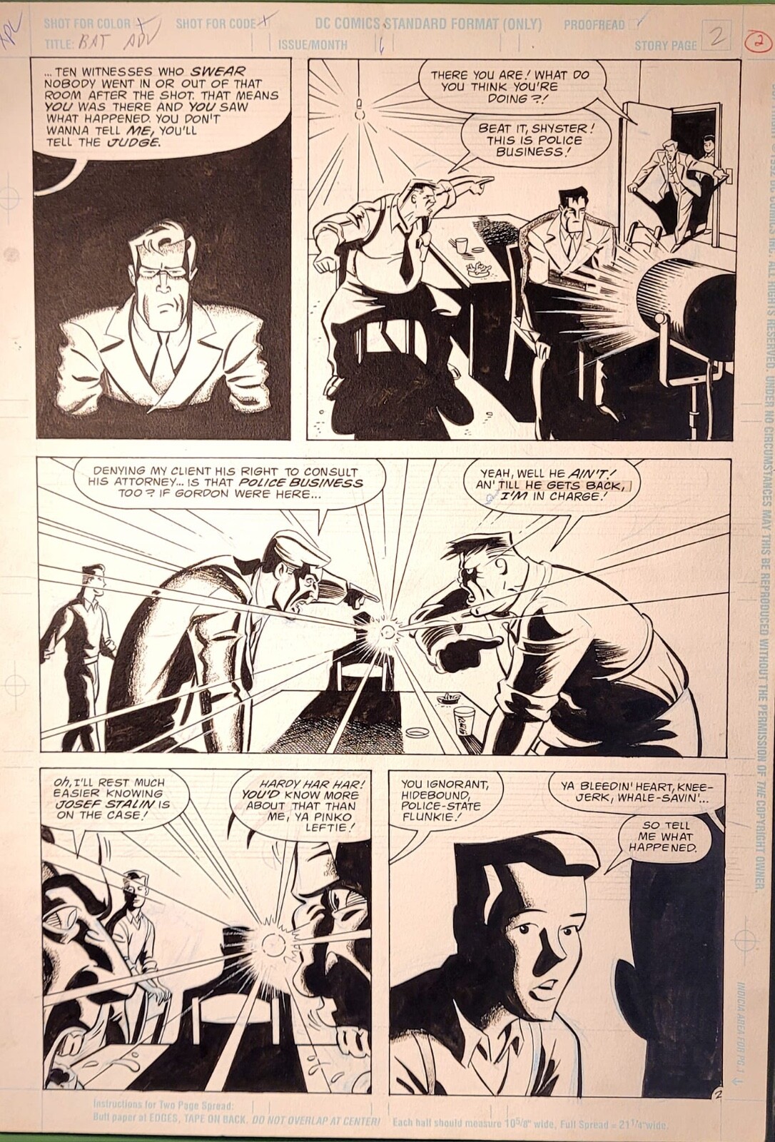 BATMAN ADVENTURES issue 6 pg 2 ORIGINAL ART Brad Rader BATMAN THE ...
