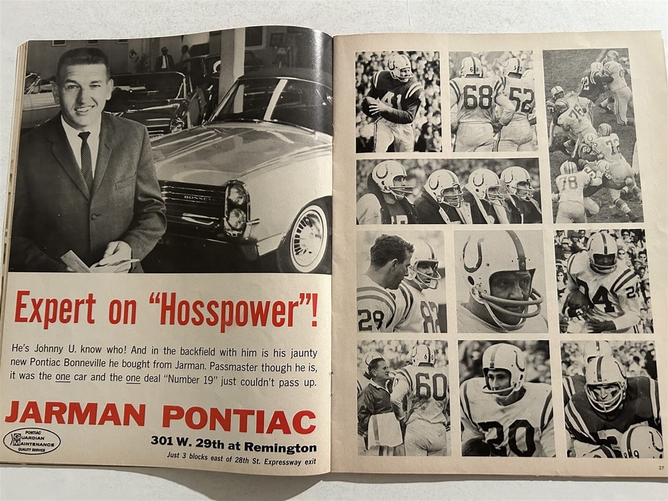 1964 BALTIMORE COLTS Yearbook OUR COLTS 86 Pages JOHNNY UNITAS Season ...
