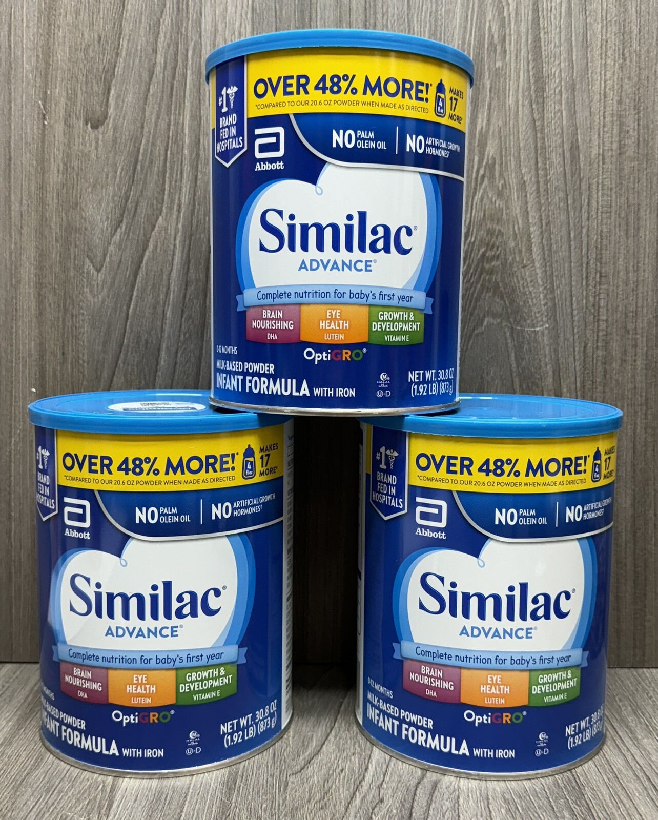LOT OF 3 Similac Advance Infant Formula w/Iron Milk-Based Powder 30.8 ...