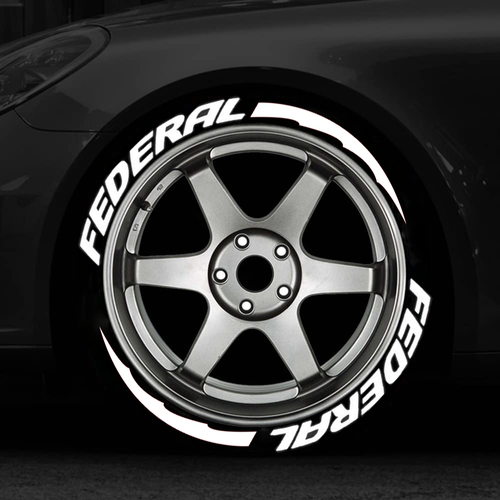 FEDERAL Tire Lettering Sticker 1.06'' 14''-22'' With Transfer Film 8 ...