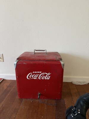 VINTAGE Condition 1940s Red COCA COLA Cooler Chest with Lid | eBay