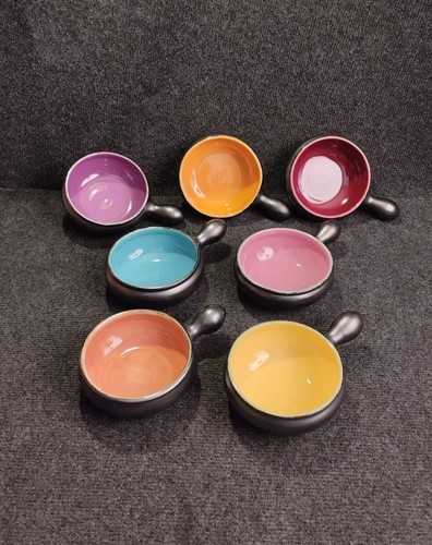 Lot 7 coupelles / caquelons céramique vintages 50-60 noires ...