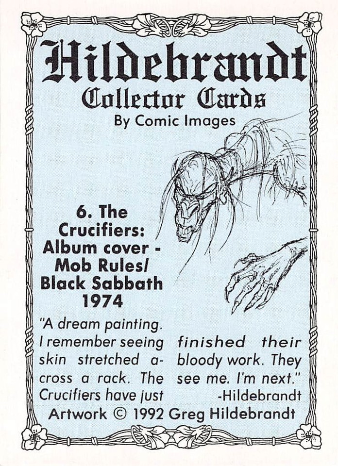 Hildebrandt Collector Cards 1992 #6 the Crucifiers black Sabbath 1974 ...