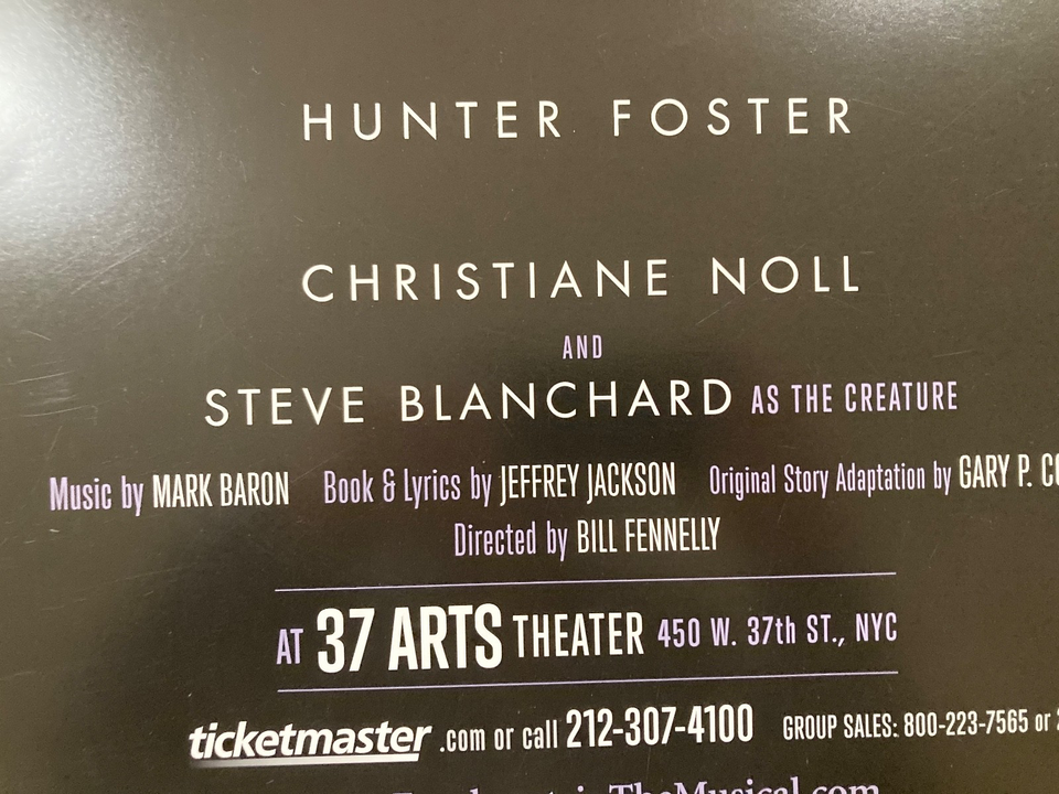 Broadway Poster - FLOP - Frankenstein Musical - Hunter Foster - 14x22 ...