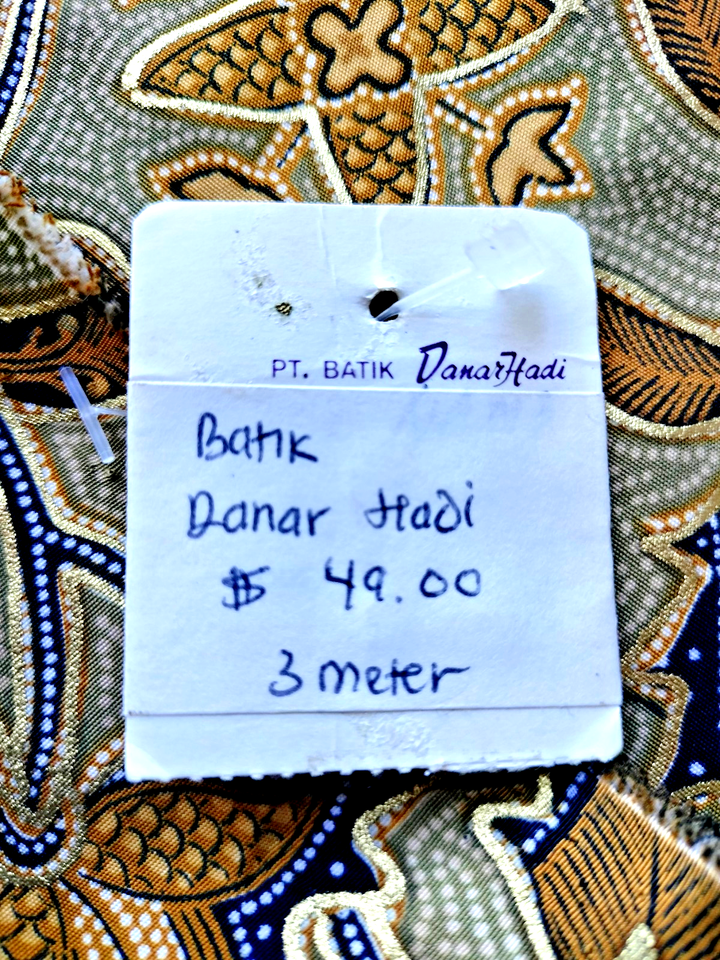 Bali Batik Textil Motif Danar Hadi Fabric Brown, Beige, Blue- 47" W x ...