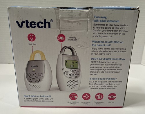 VTech DM221 Digital Audio Baby Monitor Talk Back Intercom Vibrating ...