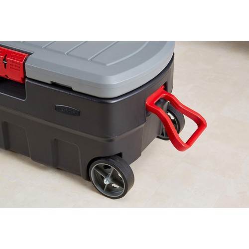 Rubbermaid 35Gal Action Packer Lockable Storage Box Tote with Wheels ...